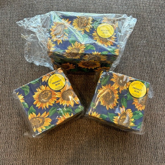 Storage & Organization | Nwt Sunflower Trinket Boxes | Poshmark
